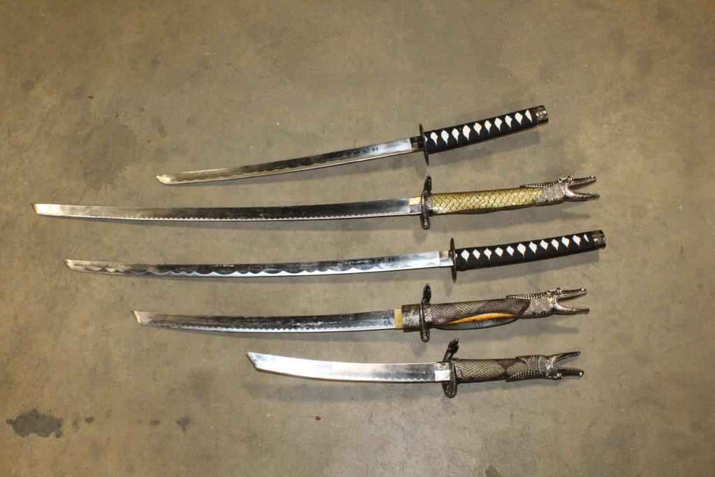 Samurai Styled Swords, 5 Pieces | Property Room