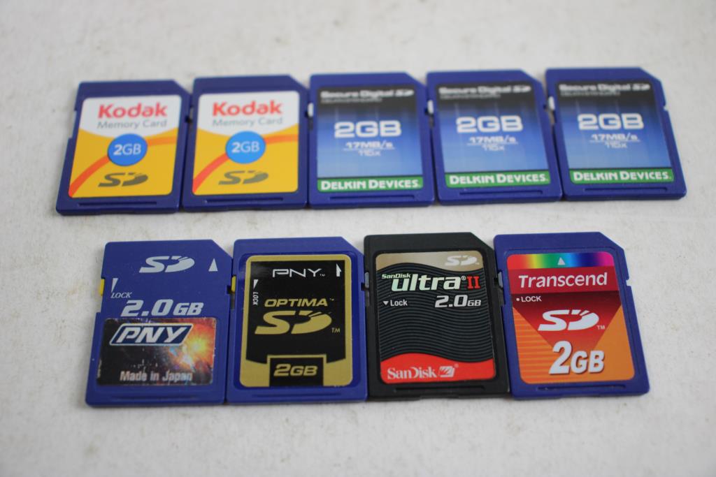 San Disk 2 Gb Sd Cards, PNY 2gb Sd Cards, And More, 17+ Pieces ...