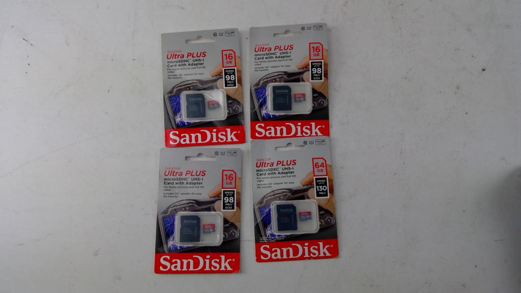 San Disk MicroSDXC Memory Cards, 4 Pieces | Property Room
