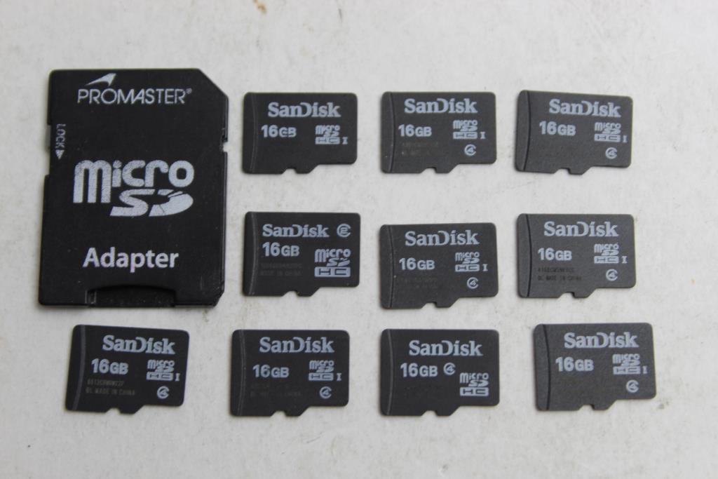 SanDisk MicroSDHC Cards And Adapter, 11 Pieces | Property Room