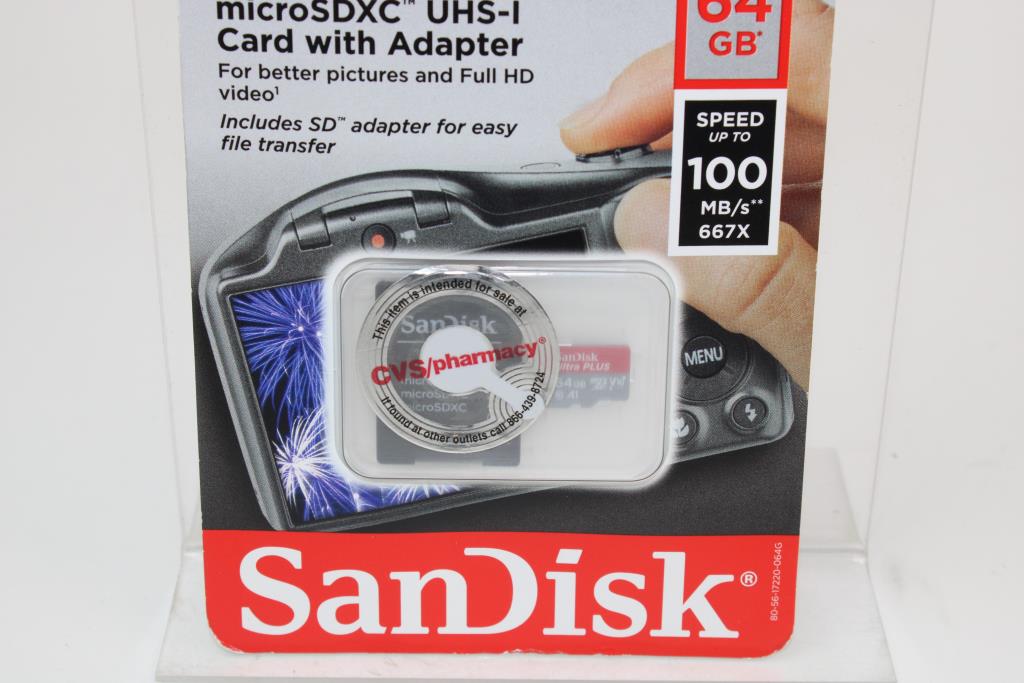 SanDisk Ultra Plus 64gb Micro Sd Card W/Adapter | Property Room