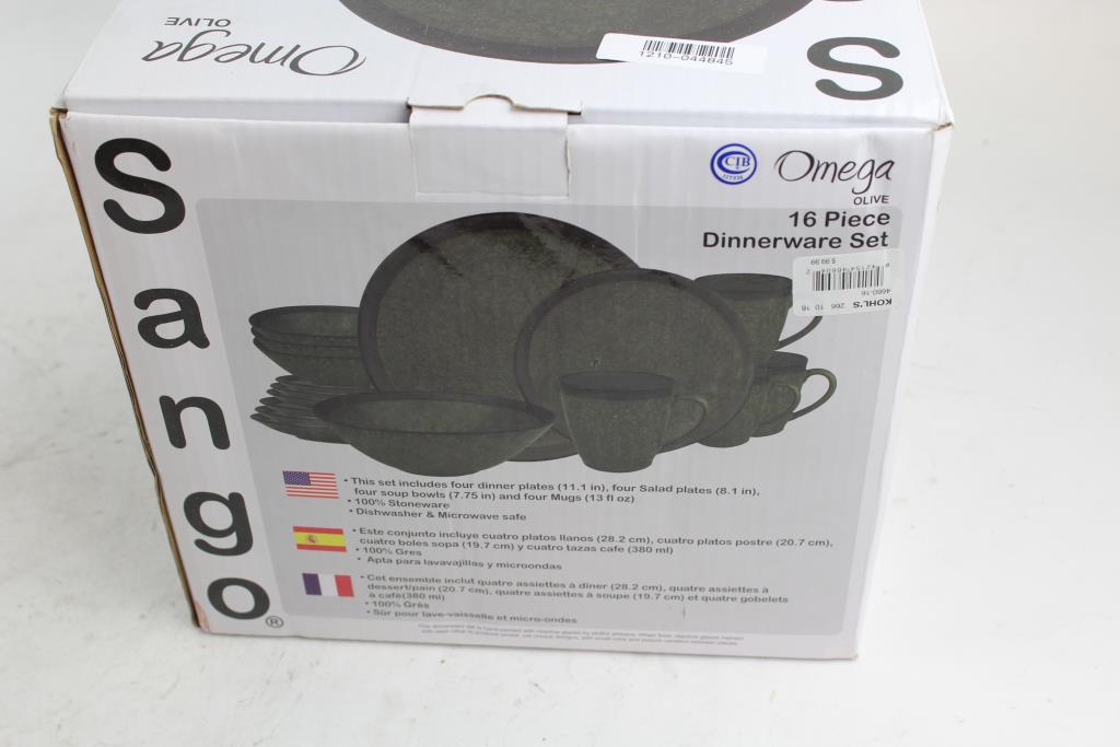 Sango Omega 16 Piece Set (Olive) Dinnerware Cookware | Property Room