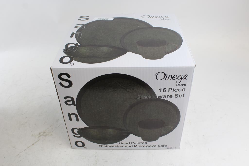 Sango Omega 16 Piece Set (Olive) Dinnerware Cookware | Property Room