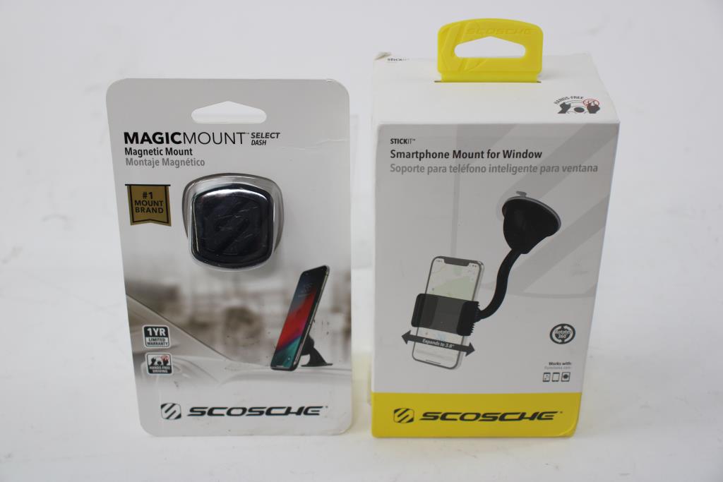 Scosche Smartphone Mount For Window, And Magic Mount Magnetic Mount, 2 ...
