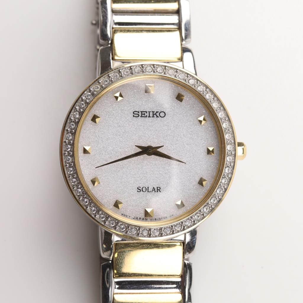 Seiko Solar Two Tone Stainless Steel Watch | Property Room