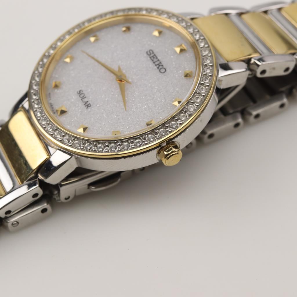Seiko Solar Two Tone Stainless Steel Watch | Property Room