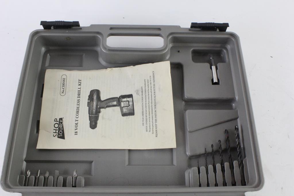 Shop Source 18 Volt Cordless Drill Kit | Property Room