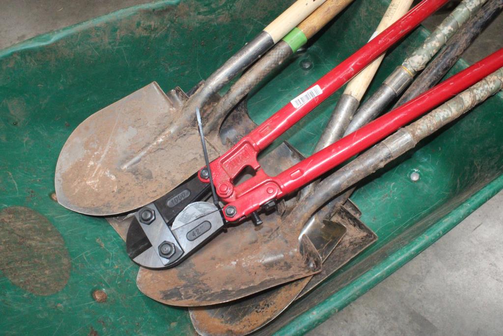 Shovels ,Bolt Cutters And Truper Wheelbarrow | Property Room