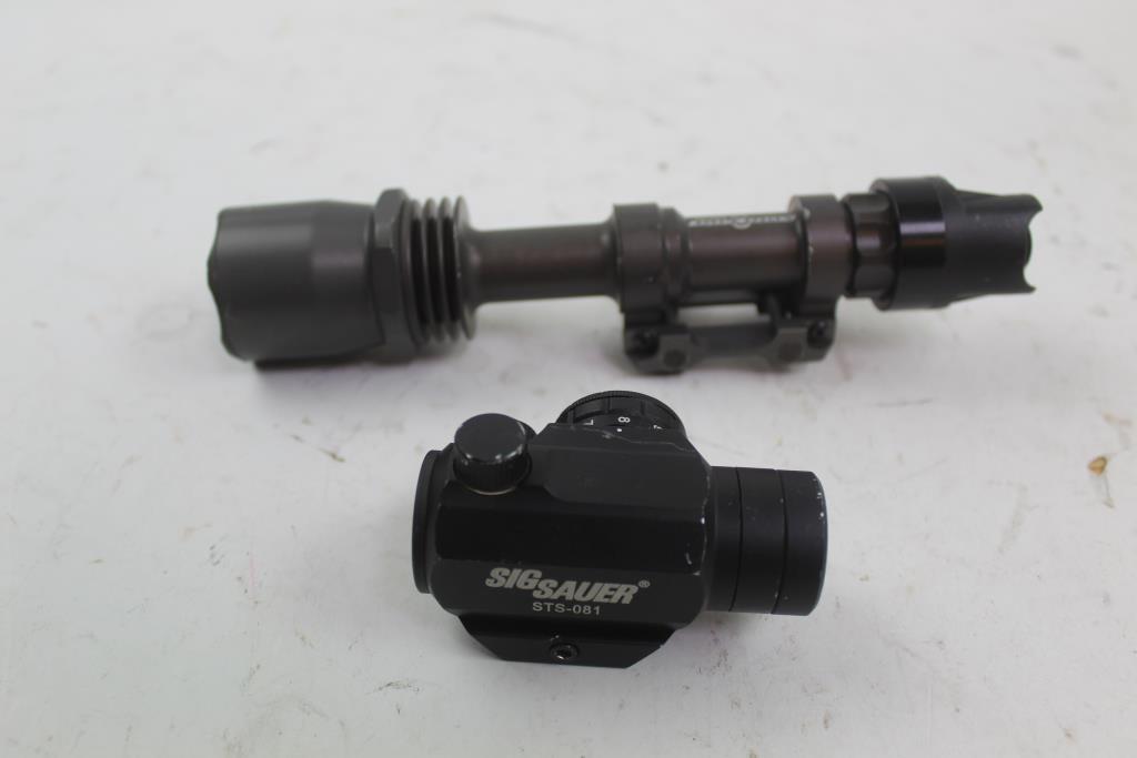 Sig Sauer Sts-081 Laser Dot Sight And Surefire Gun Light: 2 Items ...