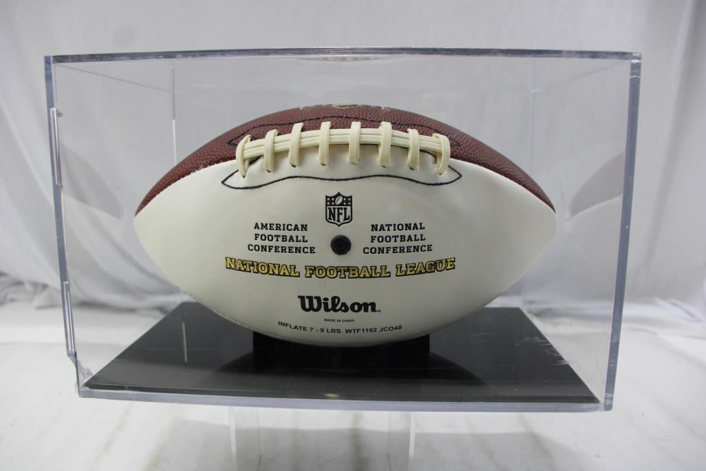 Signed Football In Plastic Case | Property Room