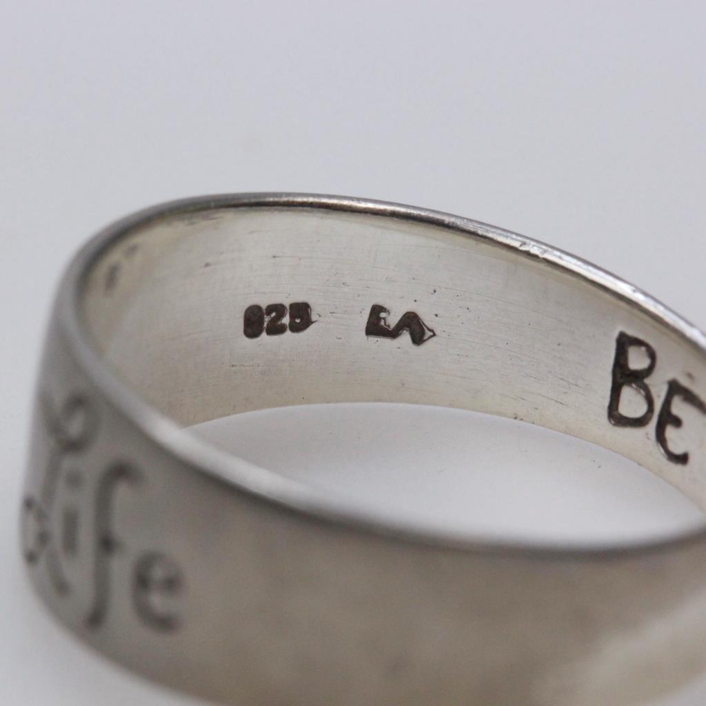 Silver 3.8g "Love Life, Be Brave" Band Ring | Property Room