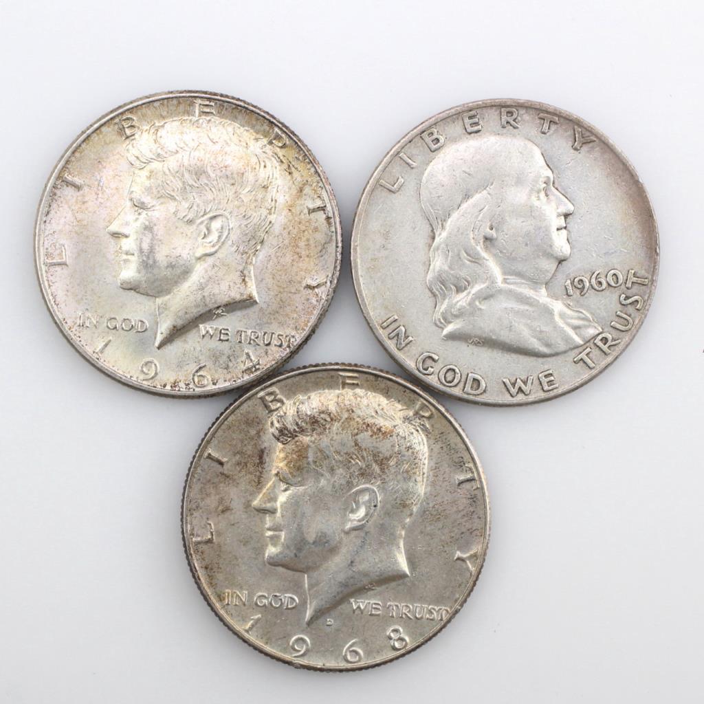 Silver And Silver Clad Half Dollars, 3 Pieces | Property Room