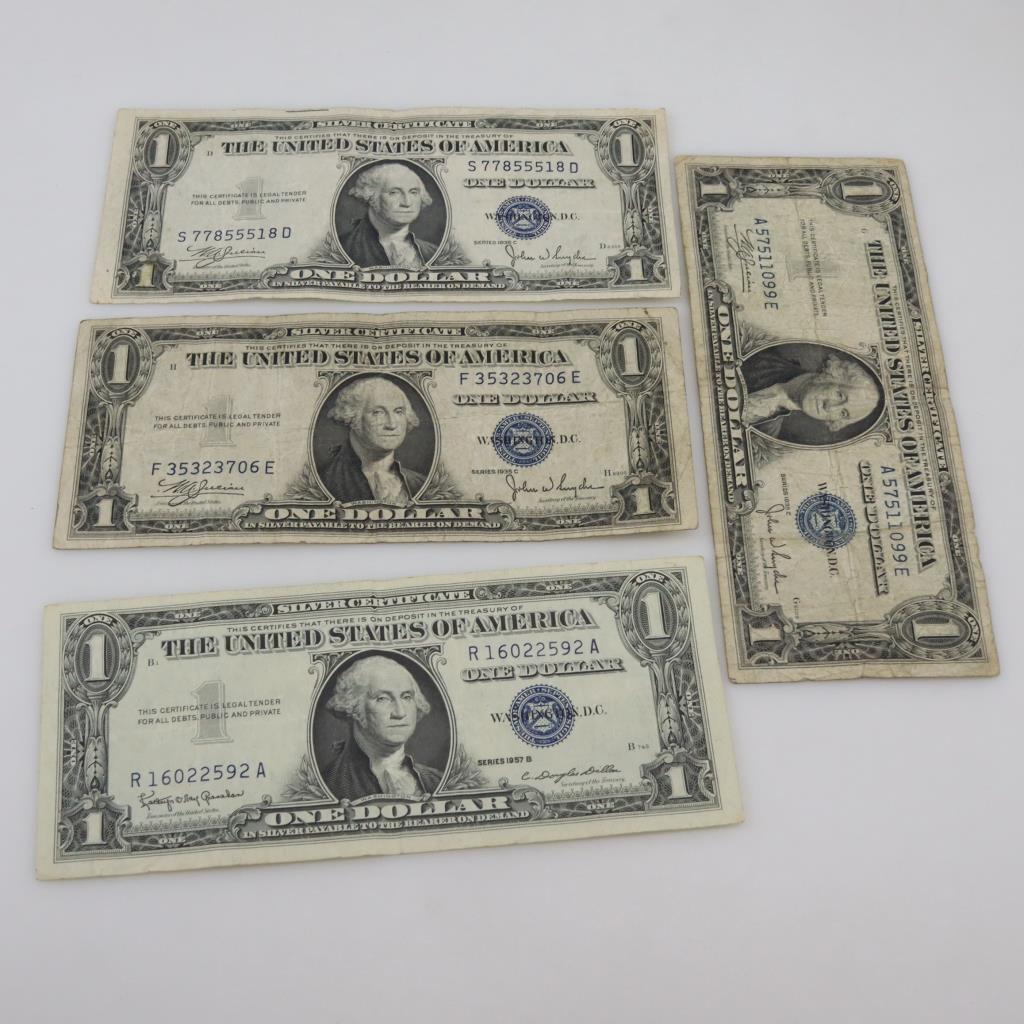 Silver Certificate One Dollar, 4 Bills | Property Room