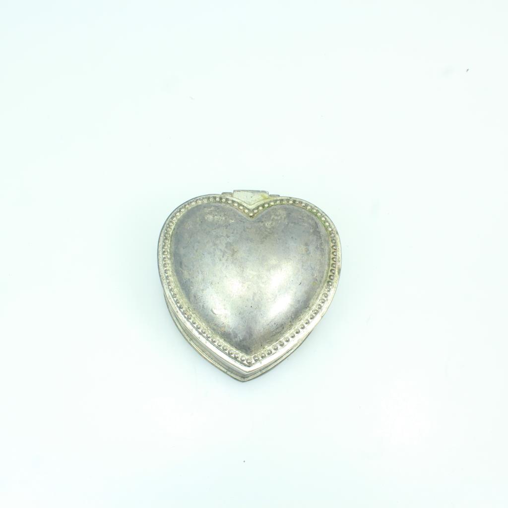 Silver Colored Heart Shaped Trinket Box | Property Room