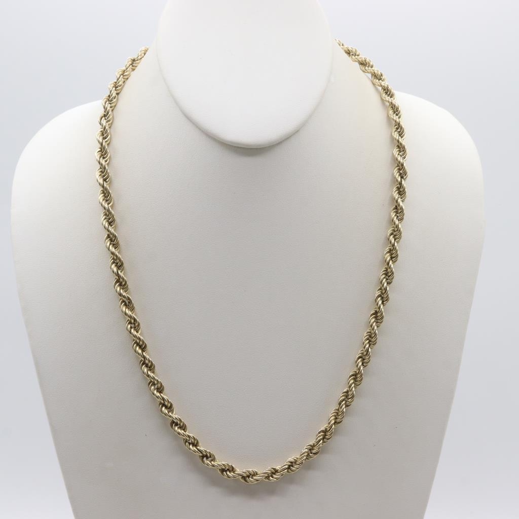 Silver Gold Plated Twisted Rope Necklace | Property Room