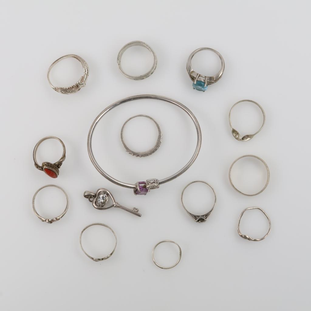 Silver Jewelry, 14 Pieces | Property Room