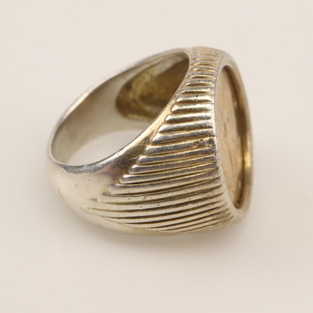 Silver Ring 14kt Gold Round Token Ring | Property Room