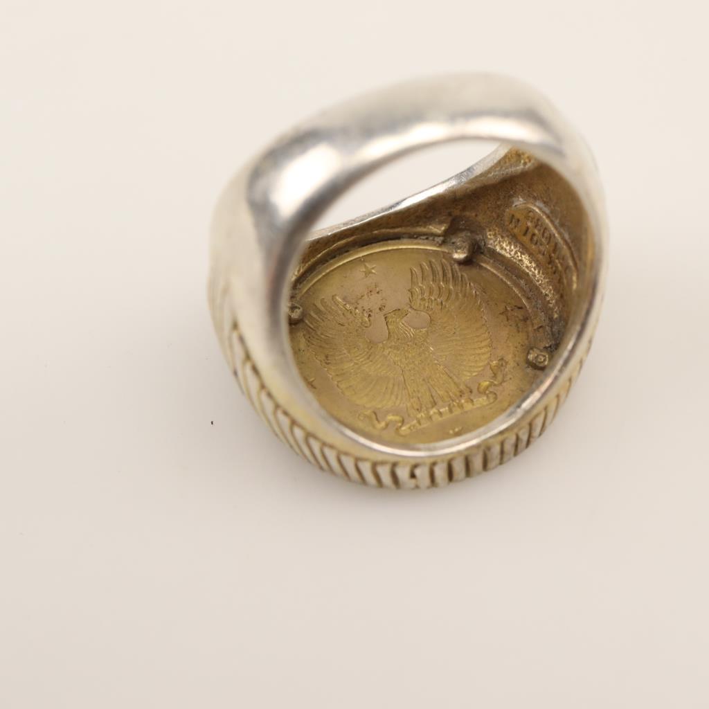 Silver Ring 14kt Gold Round Token Ring | Property Room
