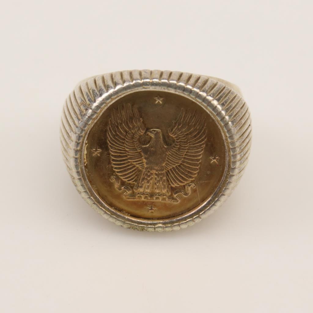 Silver Ring 14kt Gold Round Token Ring | Property Room