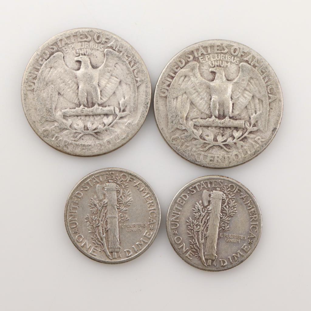 Silver US Coins, 4 Pieces | Property Room