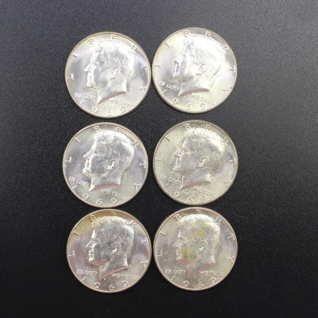 Six Kennedy Silver-Clad Half Dollars | Property Room