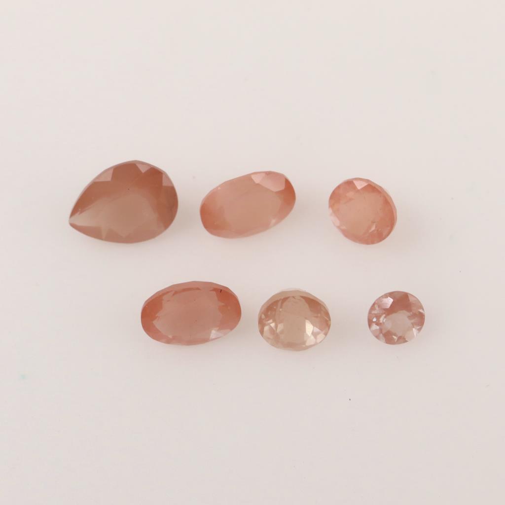 Six Peach Faceted Loose Jewelry Craft Stones | Property Room