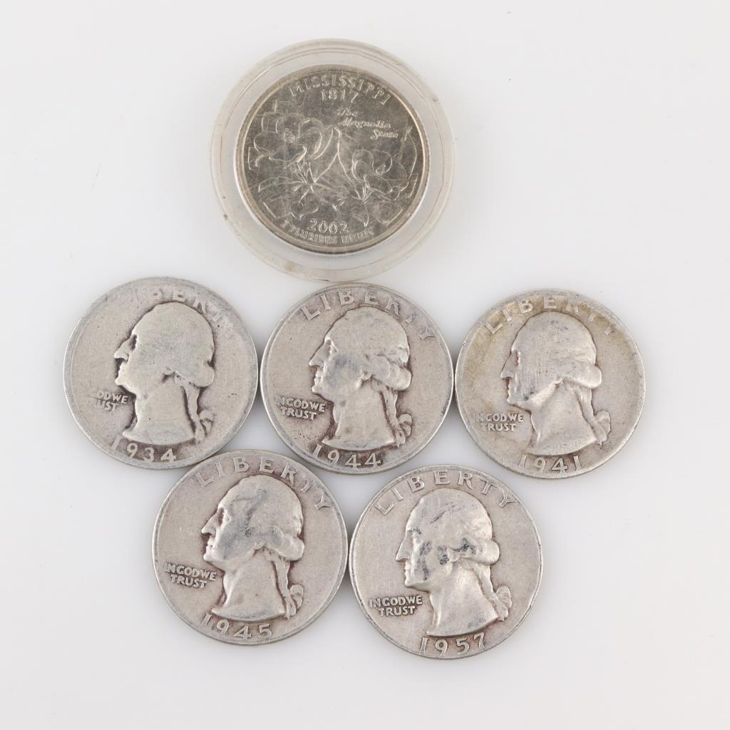 Six US Quarters, Including Silver | Property Room