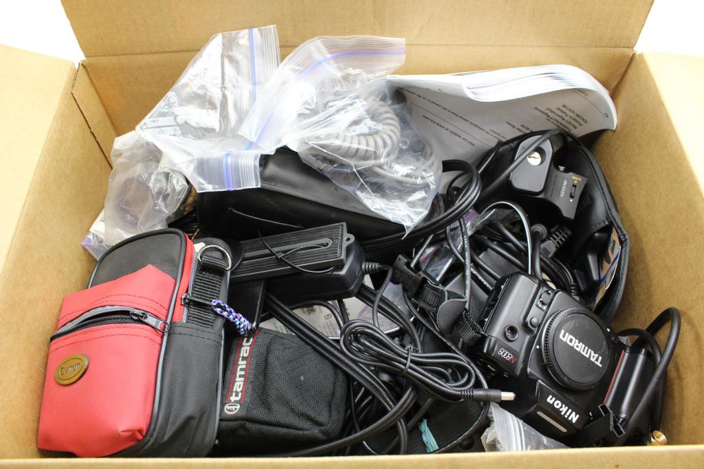 SLR Cameras, RCA "Y" Adapters, Quantum Radio Slave 4 Sender, & More; 10 ...