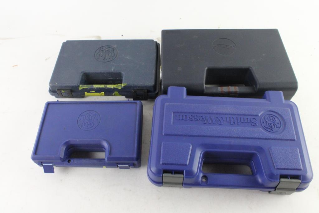 Smith & Wesson, Beretta, Walther Hard Shell Pistol Cases, 4 Pieces ...