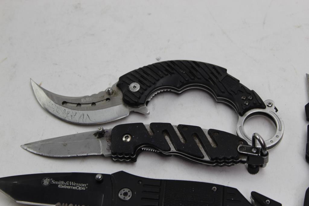 Smith & Wesson, Humvee, Fury+ More Folding Blade Knives 5 Pieces ...