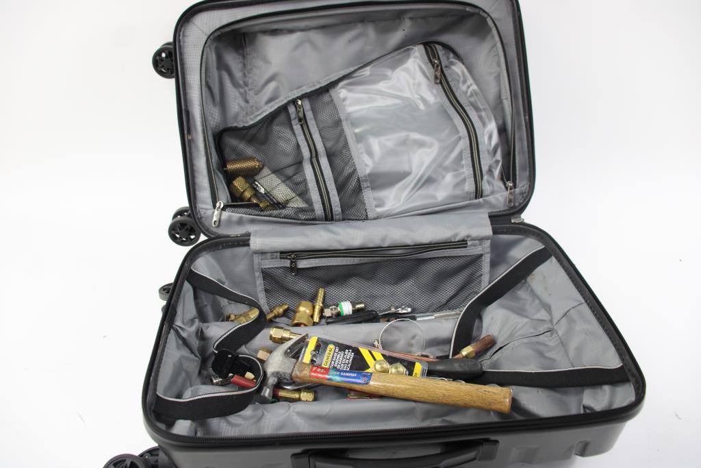 Smithsonite Carry-On Suitcase With Misc Tools (hammers, Wrenches Etc ...