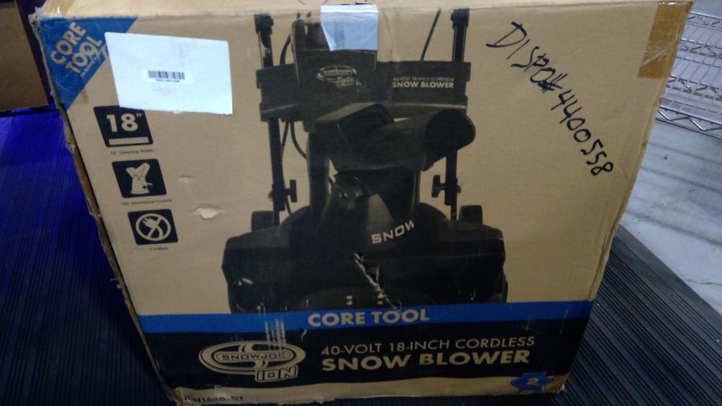 Snow Joe Ion 40- Volt 18- Inch Cordless Snow Blower | Property Room