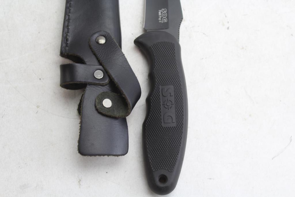 SOG Field Pup II Fixed Blade Knife And Sheath | Property Room