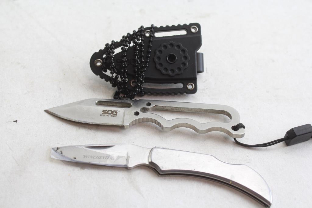 SOG Instinct Mini Fixed Blade Knife, Winchester Folding Knife, 2 Pieces ...