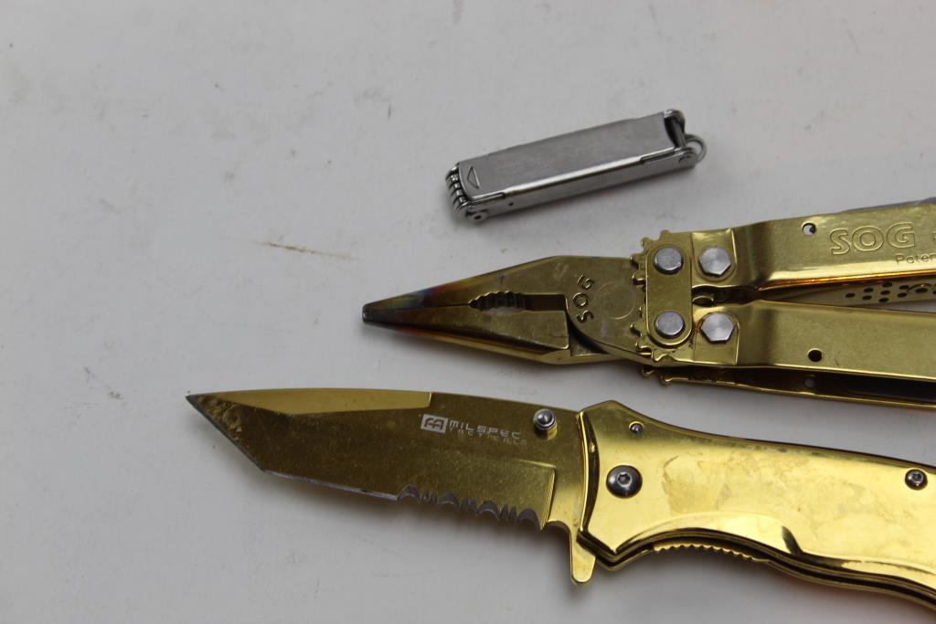 SOG Multi-tool, Mil Spec Tactical Folding Knife And More, 3 Pieces ...