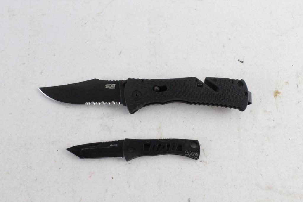 SOG Trident Folding Pocket Knife And QAD Folding Pocket Knife, 2 Pieces ...