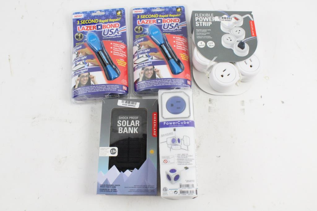 Solar Charging Bank, Flexible Power Strip And More, 5 Pieces | Property ...