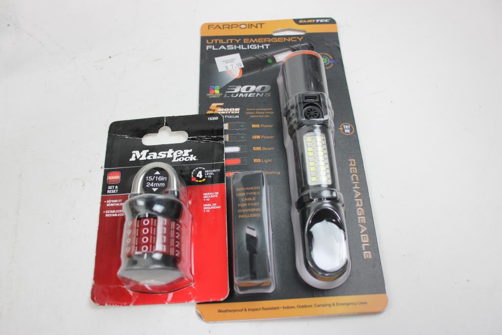 Solar Emergency Light, MasterLock 1535D, And Farpoint Utility Emergency ...