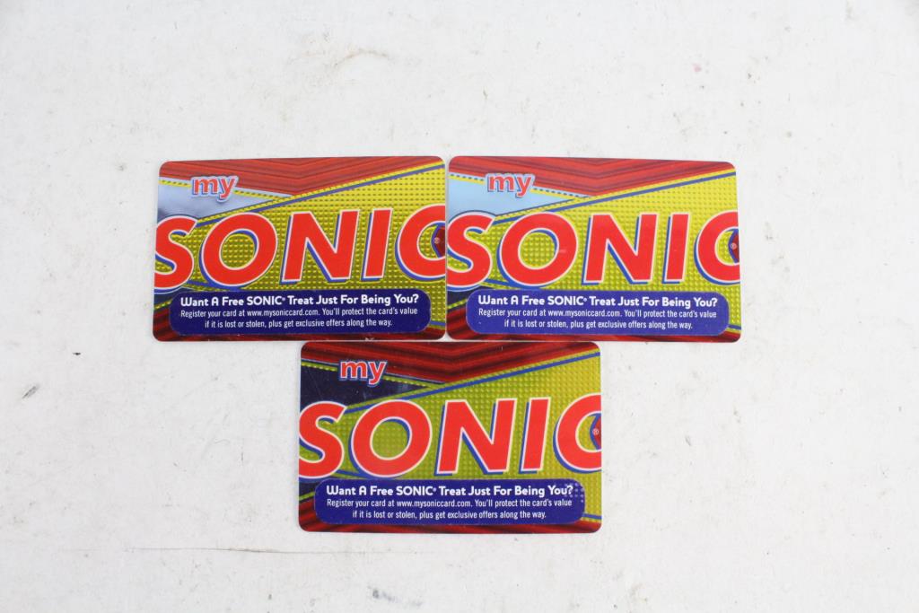 Sonic Gift Cards, $45.71, 3 Pieces | Property Room
