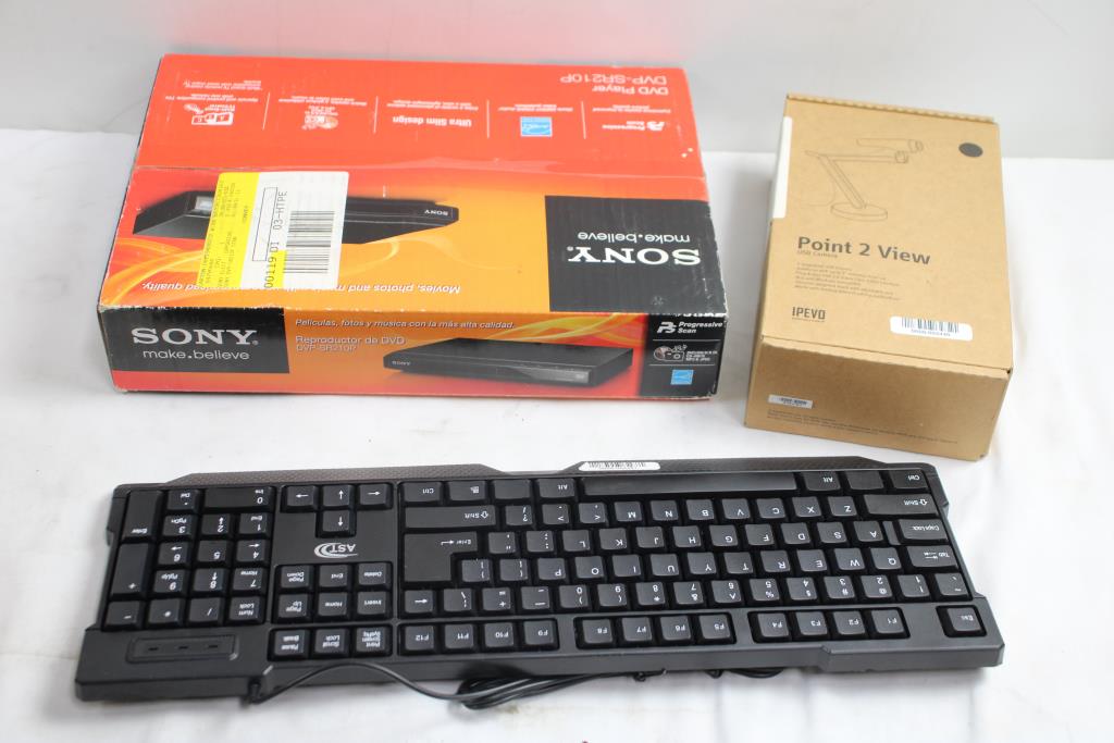 Sony Dvd, Keyboard, Mini-DVI VGA Adapter, Keyboard | Property Room