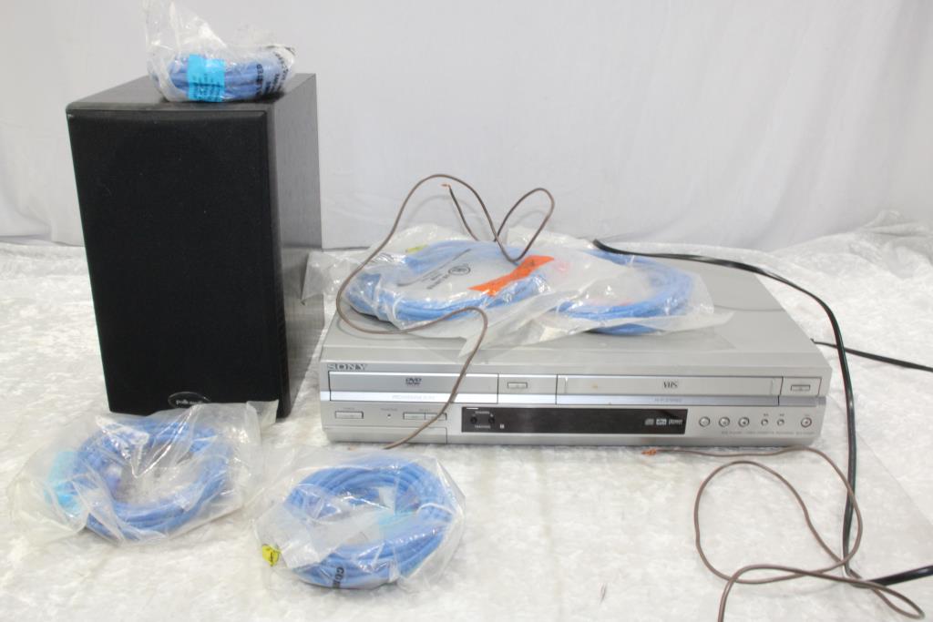 Sony Dvd/ Vhs Player, Wall Speaker And Cables 4+ Pieces | Property Room