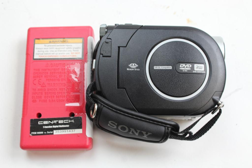 Sony Hybrid Movie Recording Handycam & Cen-Tech Digital Multimeter; 2 ...