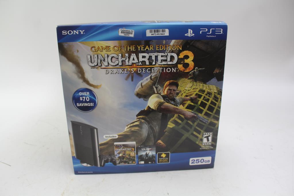 Sony PlayStation 3 250GB Uncharted 3 Game Of The Year Edition Console ...