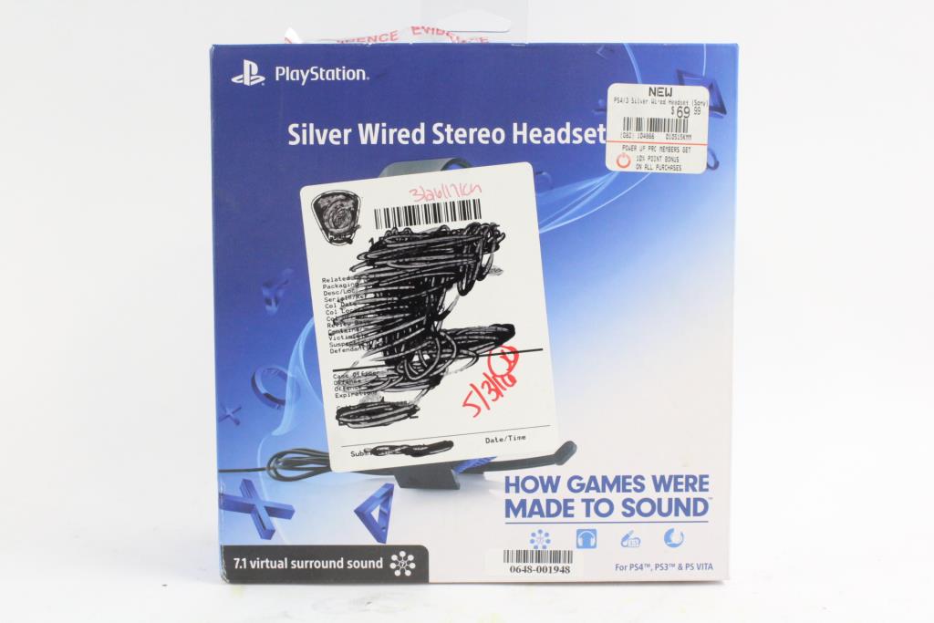 Sony Playstation Silver Wired Stereo Headset | Property Room