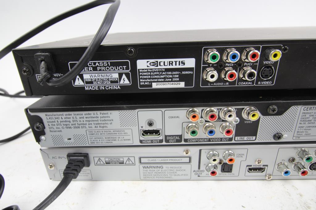 Sony, Toshiba, Curtis DVD Players, 3 Pieces | Property Room