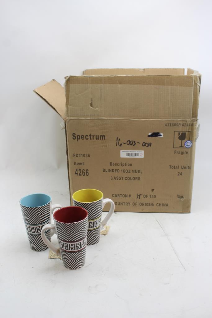 Spectrum Blinded 16 Oz Mug Lot: 20+ Items | Property Room