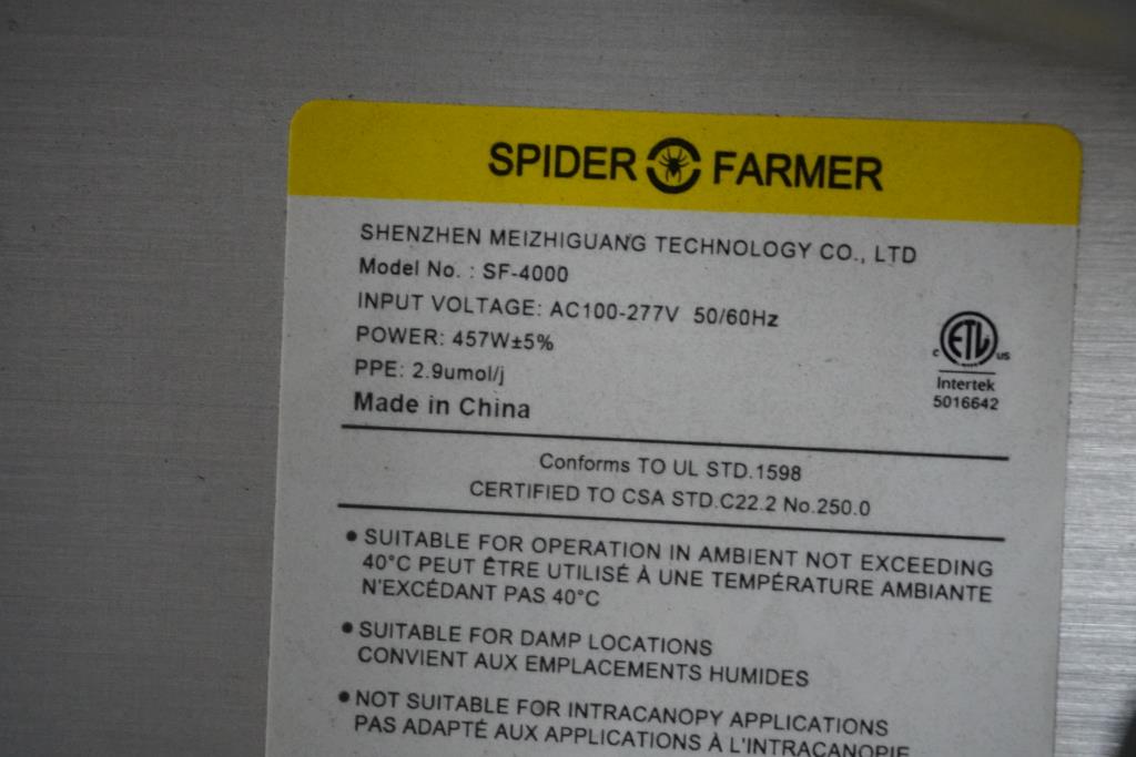 Spider Farmer SF4000 Grow Light | Property Room