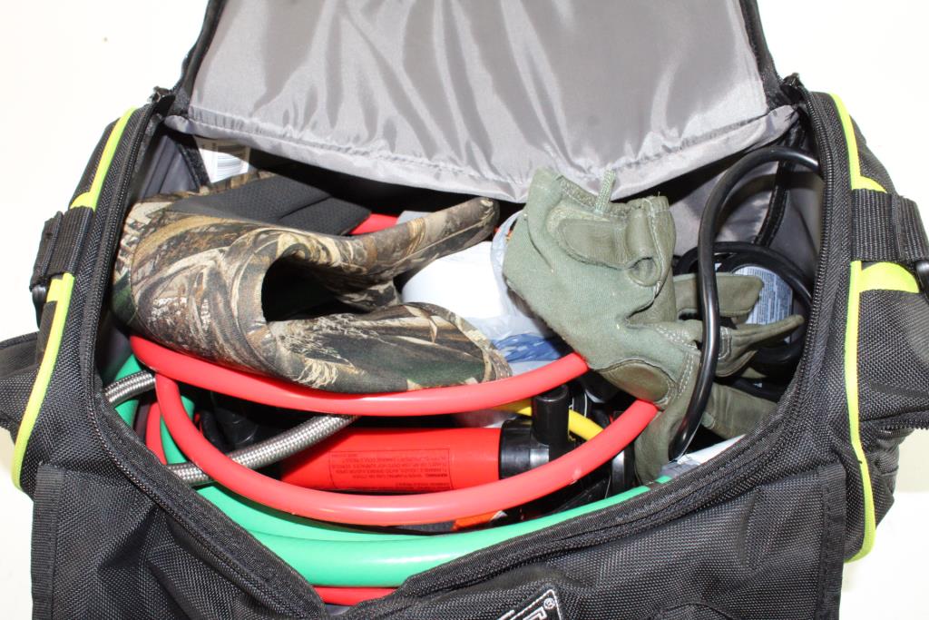 SpiderWire Bag With Assorted Tools & Equipment, 8+ Pieces | Property Room