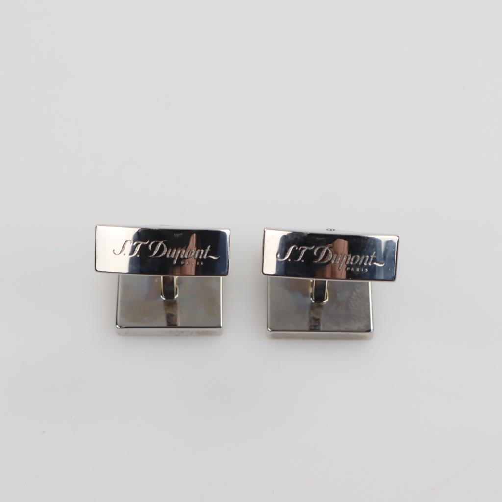 S.T. Dupont Grey Metal Embellished Cuff Links | Property Room
