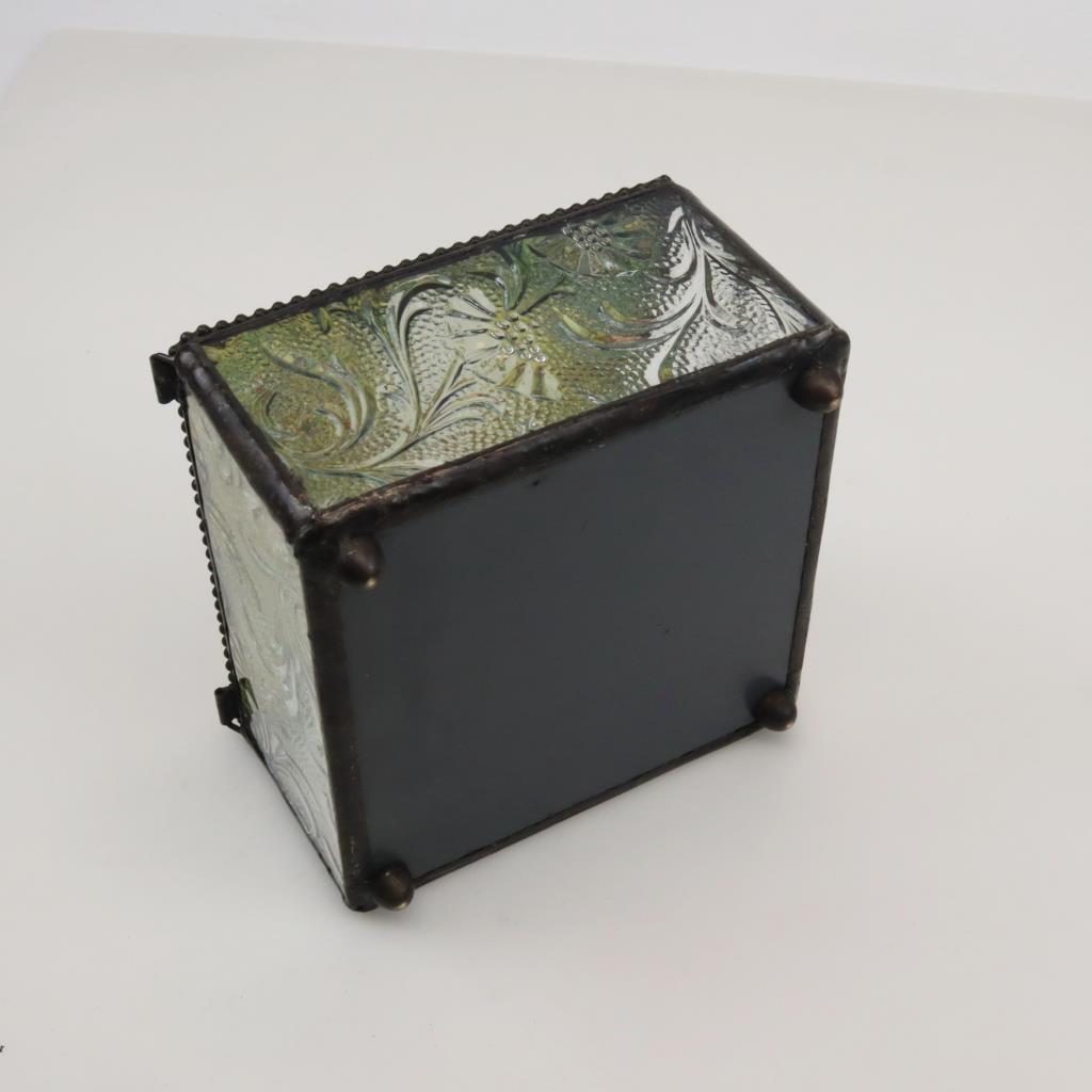 Stained Glass Metal Frame Apple Tree Trinket Box | Property Room